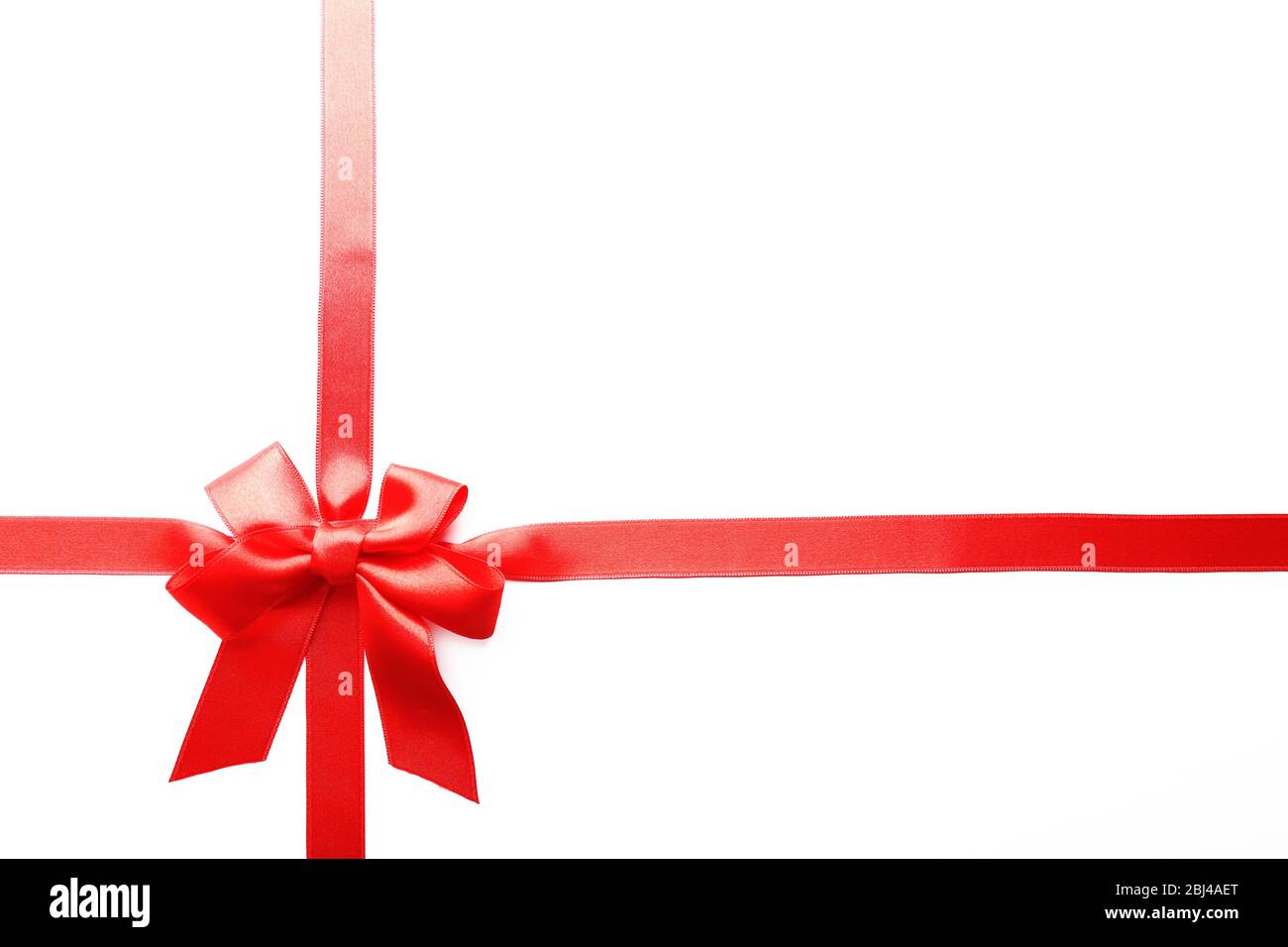 Two ribbons and bow, isolated on white Stock Photo - Alamy