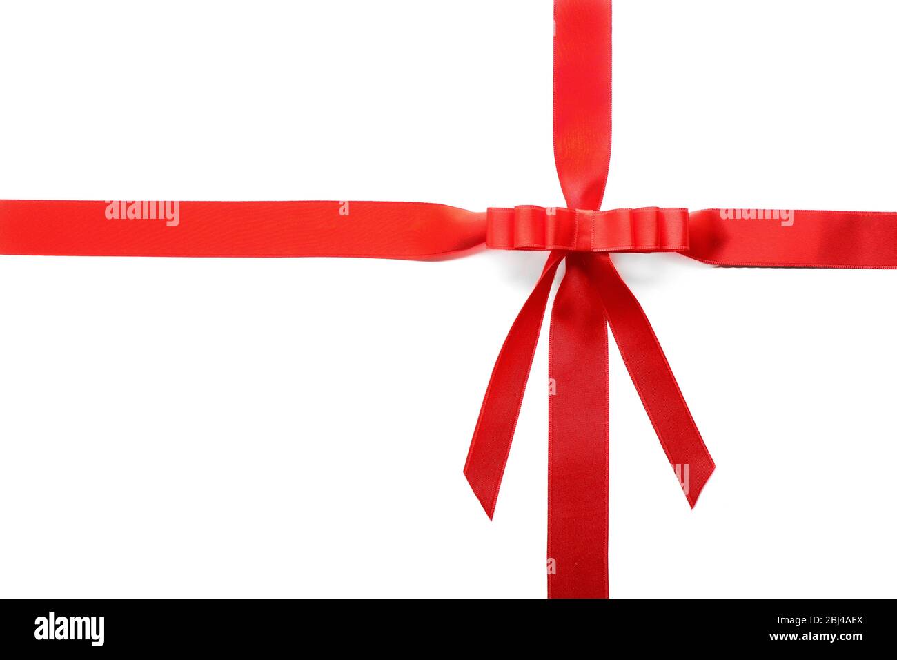 Two ribbons and bow, isolated on white Stock Photo - Alamy