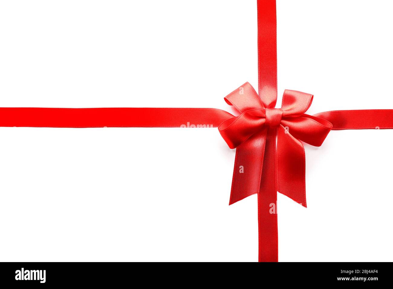 Two ribbons and bow, isolated on white Stock Photo - Alamy