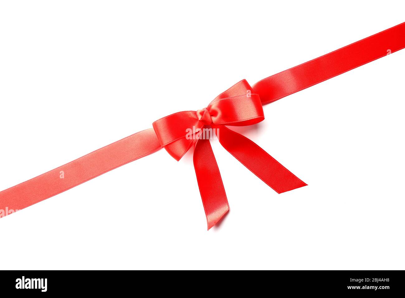 Diagonal ribbon with bow, isolated on white Stock Photo - Alamy