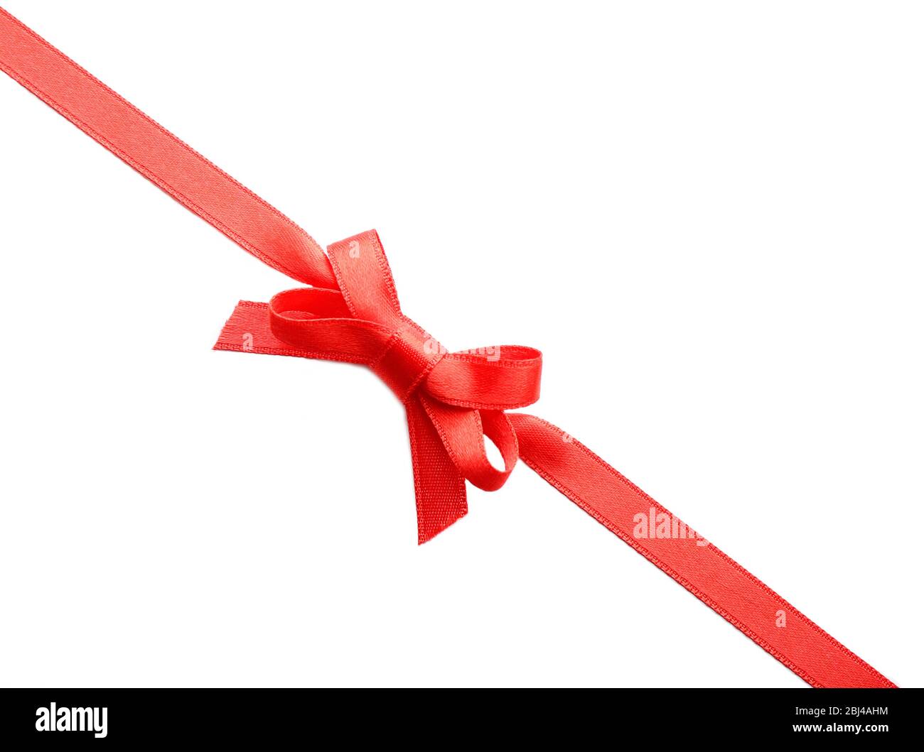 Diagonal ribbon with bow, isolated on white Stock Photo - Alamy