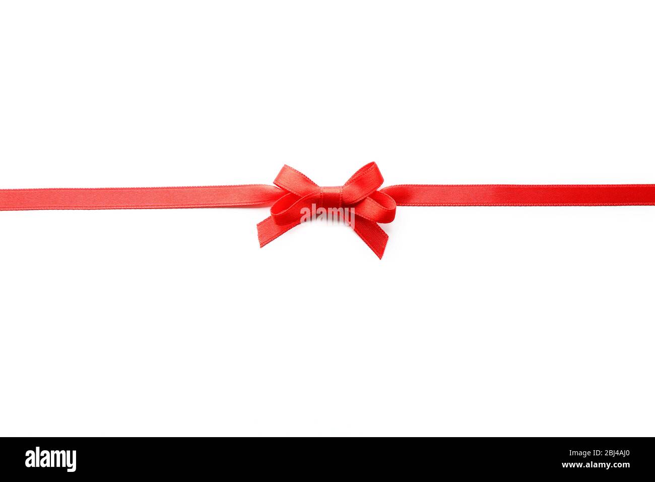 Horizontal ribbon with bow, isolated on white Stock Photo - Alamy