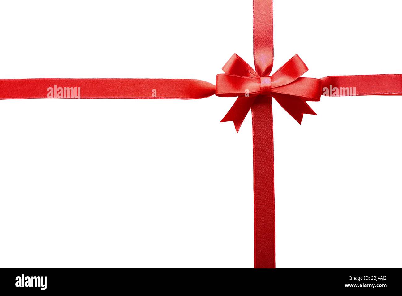 Two ribbons and bow, isolated on white Stock Photo - Alamy