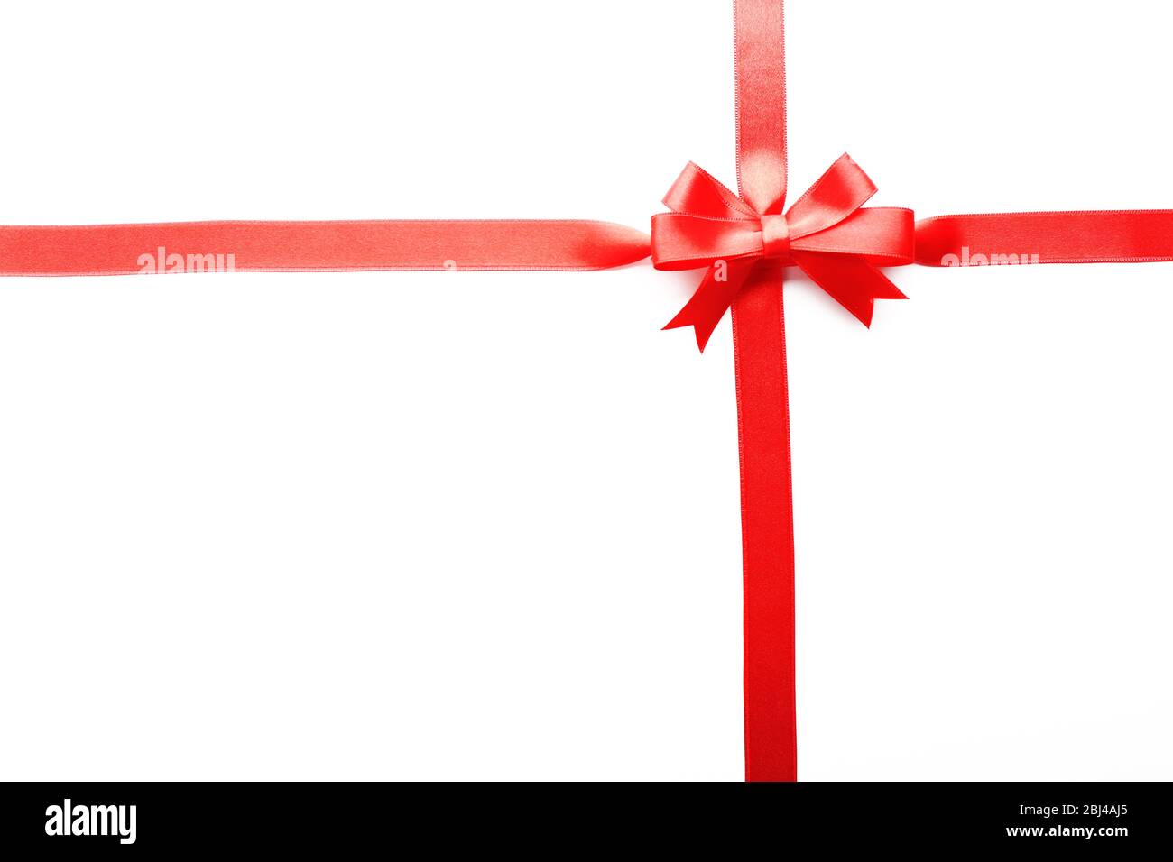 Two ribbons and bow, isolated on white Stock Photo - Alamy