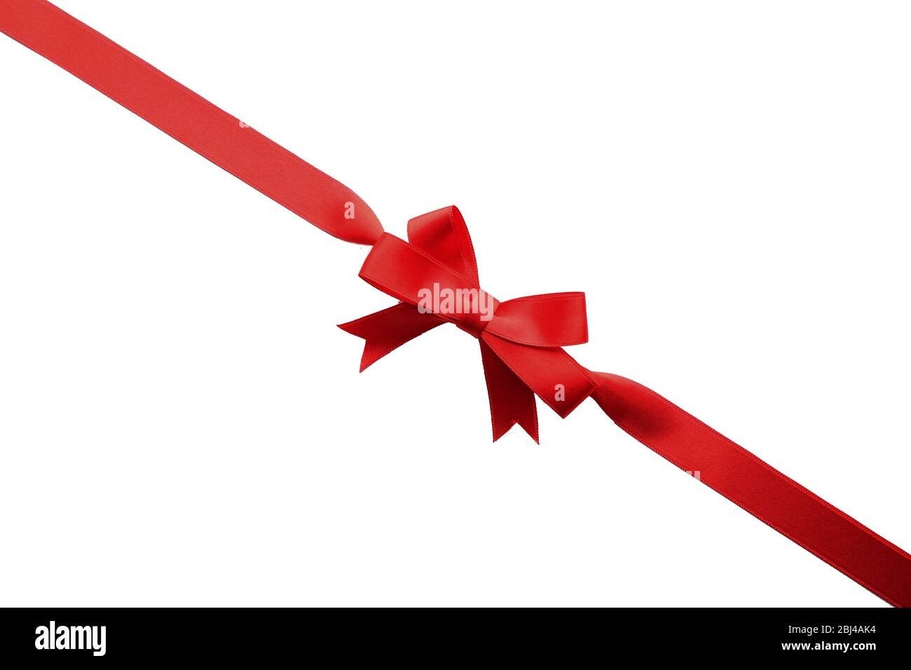 Diagonal ribbon with bow, isolated on white Stock Photo - Alamy