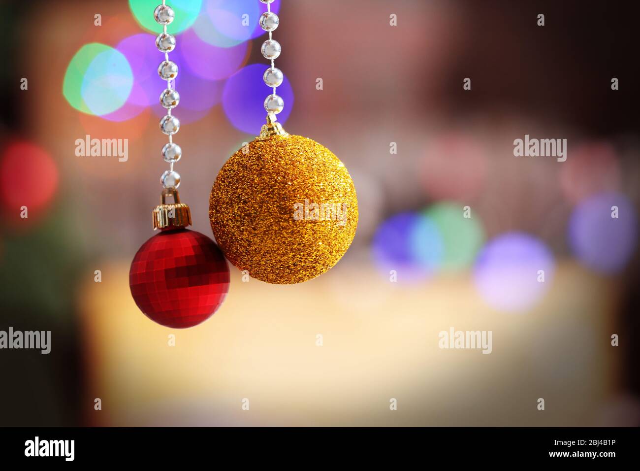Christmas decoration on bright color background Stock Photo - Alamy