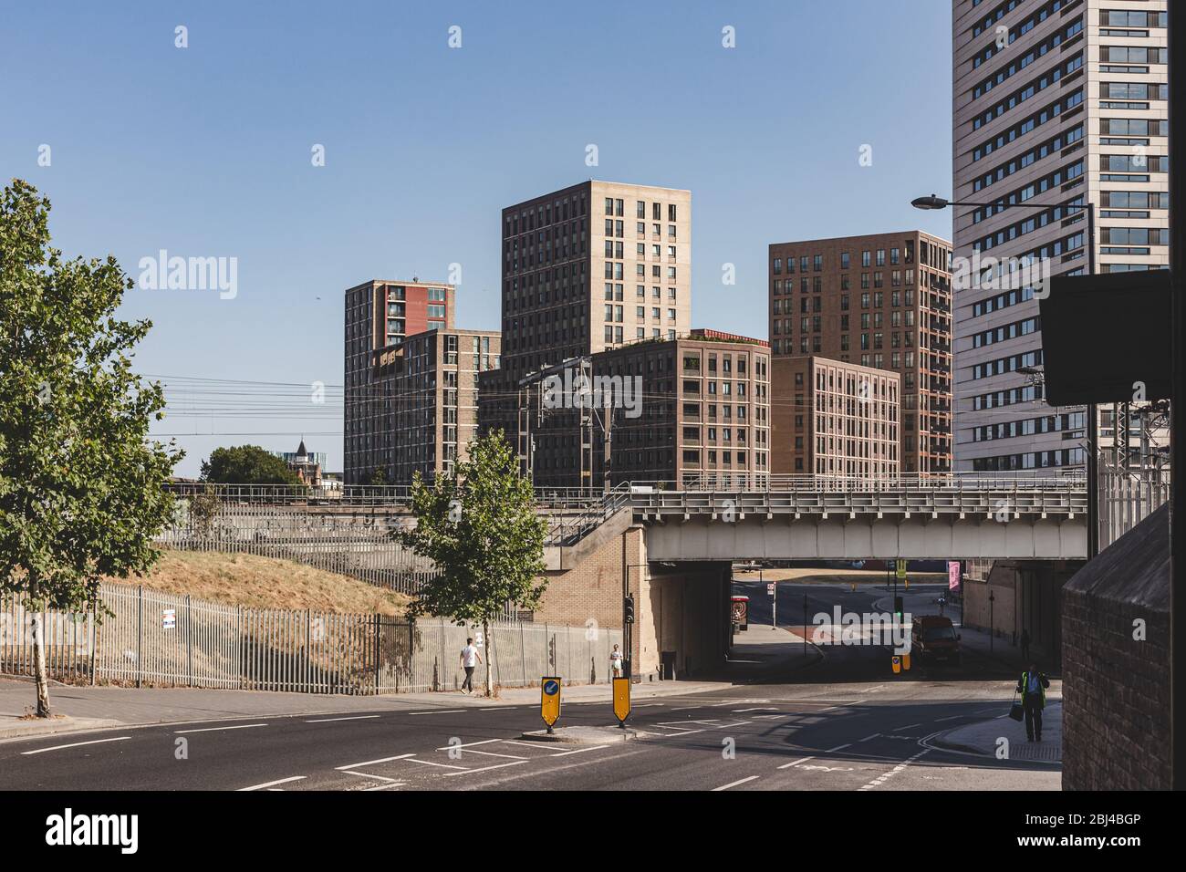 London/UK-26/07/18: Apartment buildings lining the residential stretch ...