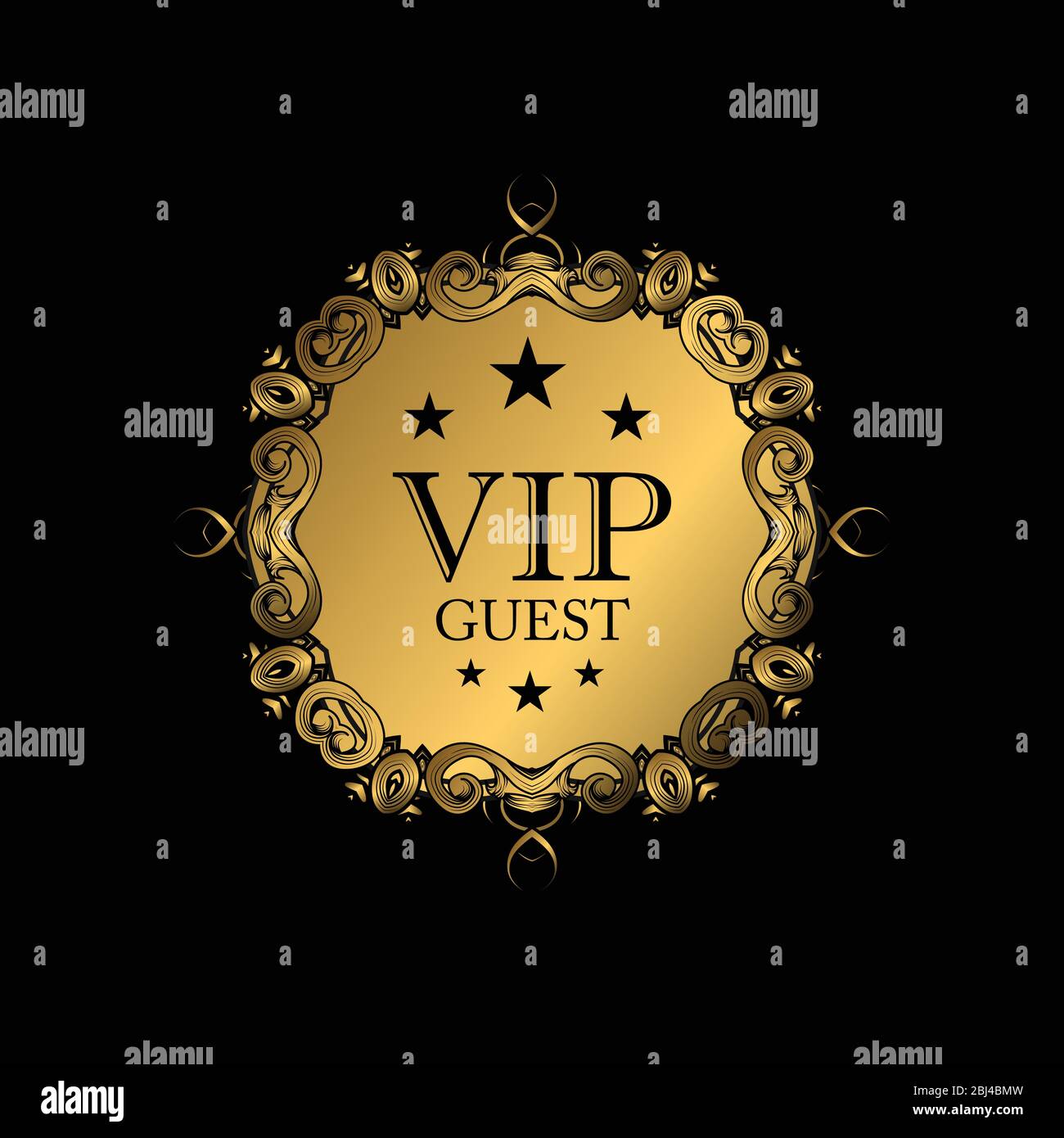 VIP party premium invitation card with luxury gold design. Black and ...