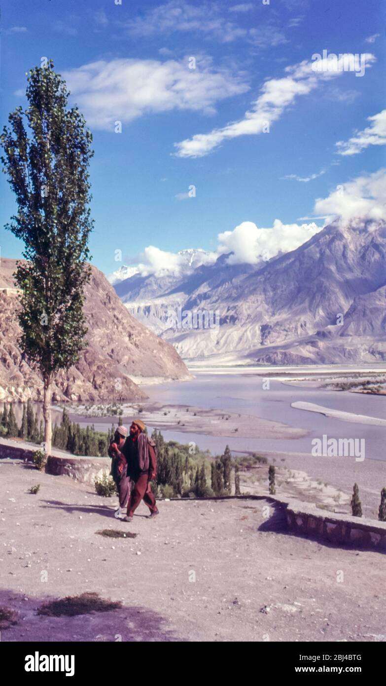 Pakistan, Northern Areas of the Karakoram Mountains. The River Indus as ...