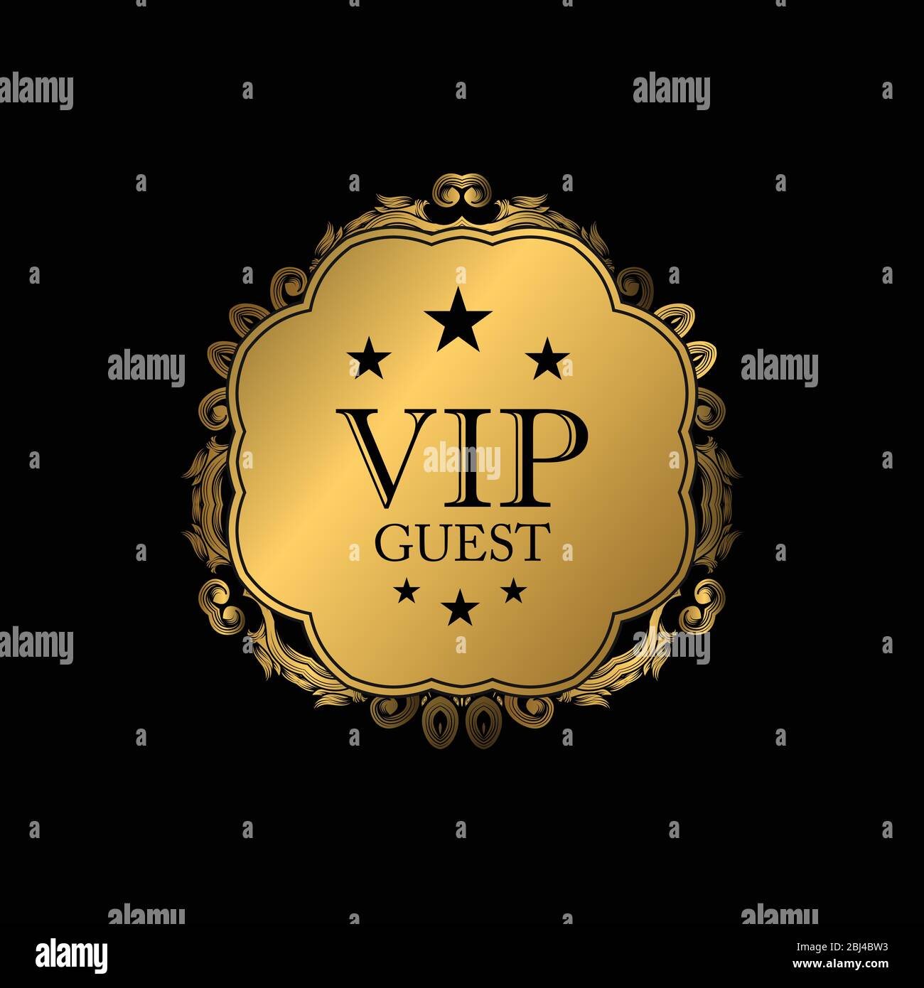 VIP party premium invitation card with luxury gold design. Black and ...