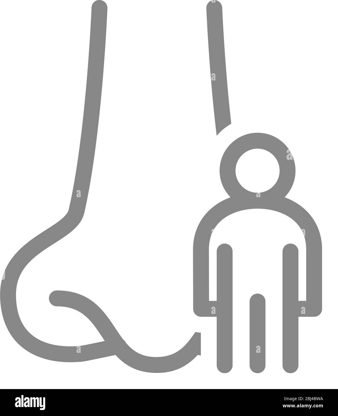 Human nose with man line icon. Olfactory organ symbol Stock Vector ...