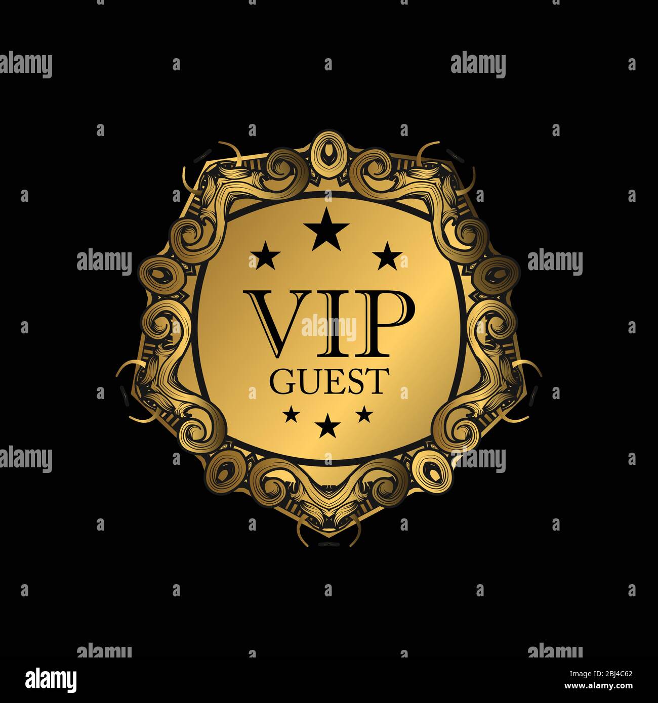 VIP party premium invitation card with luxury gold design. Black and ...