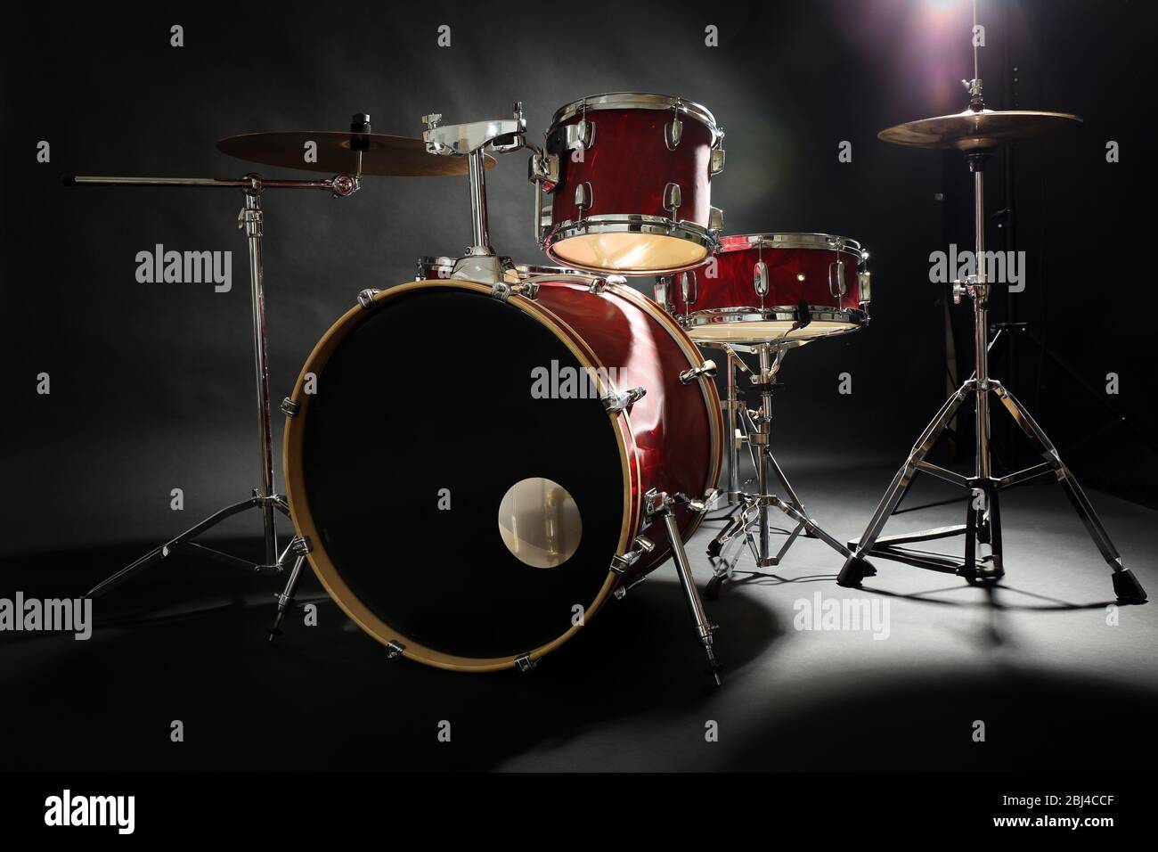 Drum set on a stage Stock Photo - Alamy
