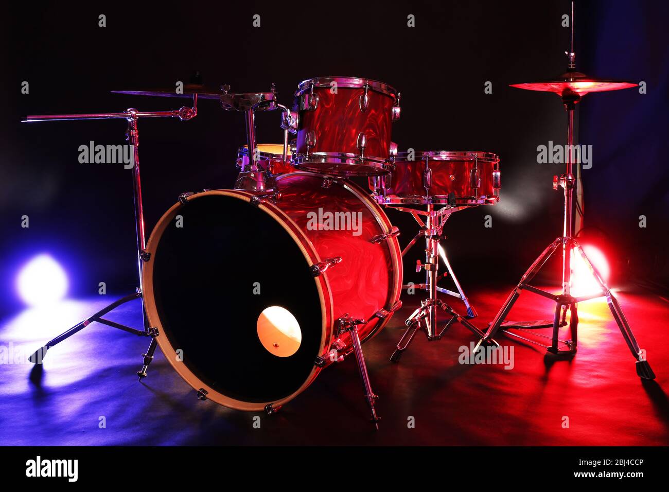 Drum set on a stage Stock Photo - Alamy