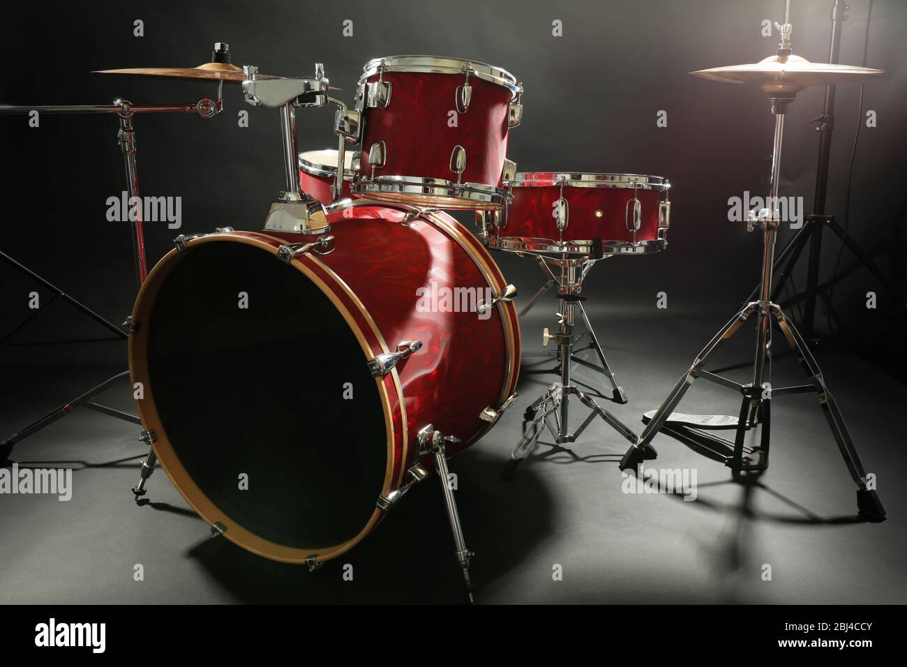 Drum set on a stage Stock Photo - Alamy