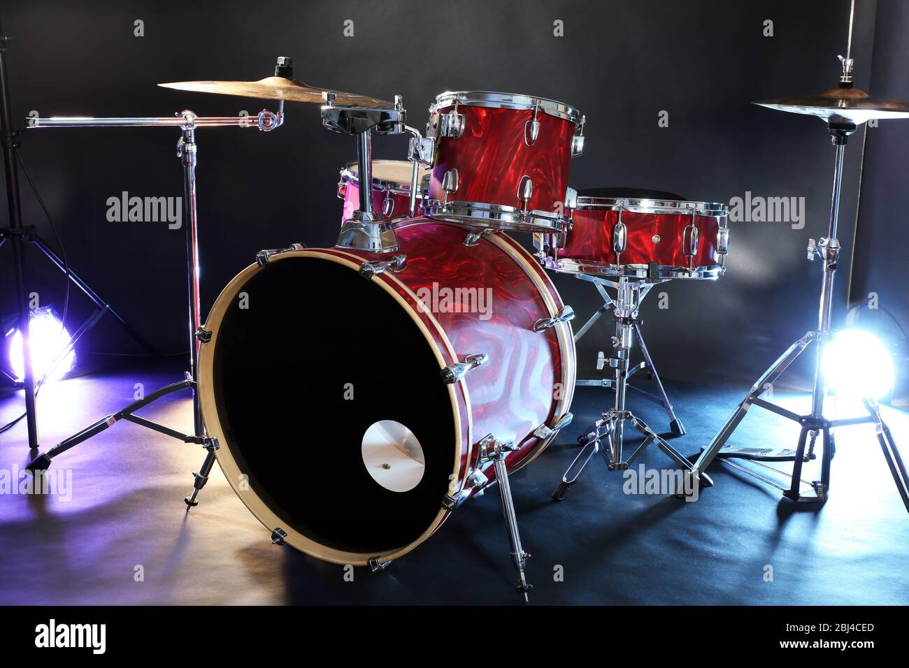 Drum set on a stage Stock Photo - Alamy