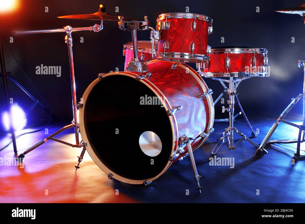 Drum set on a stage Stock Photo - Alamy