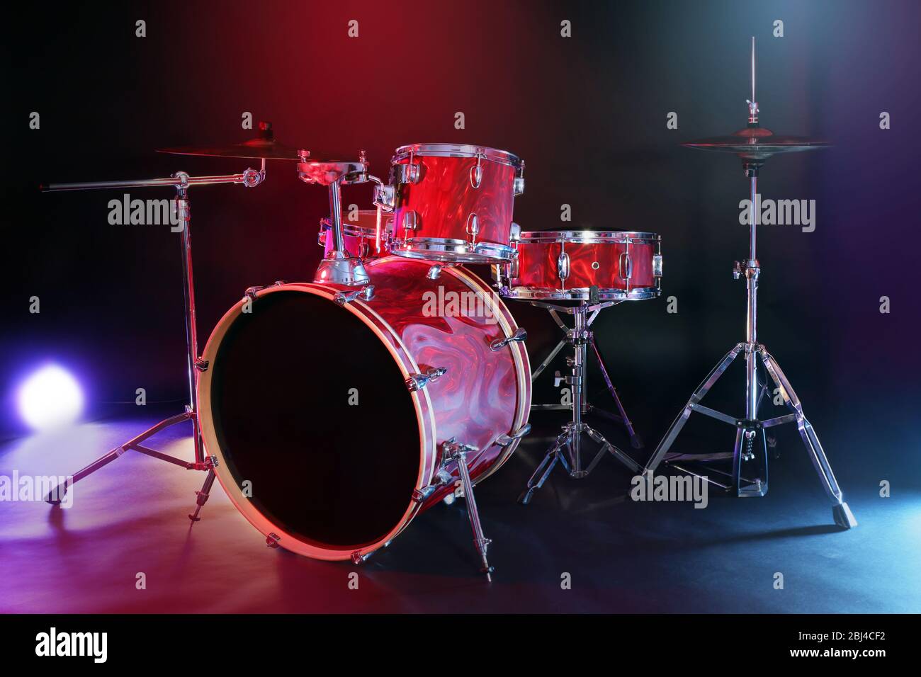 Drum set on a stage Stock Photo - Alamy