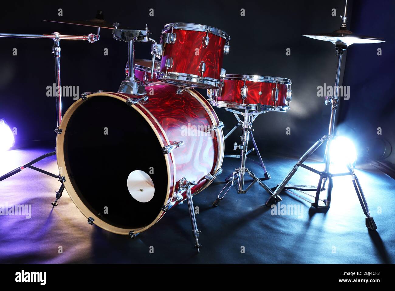 Drum set on a stage Stock Photo - Alamy