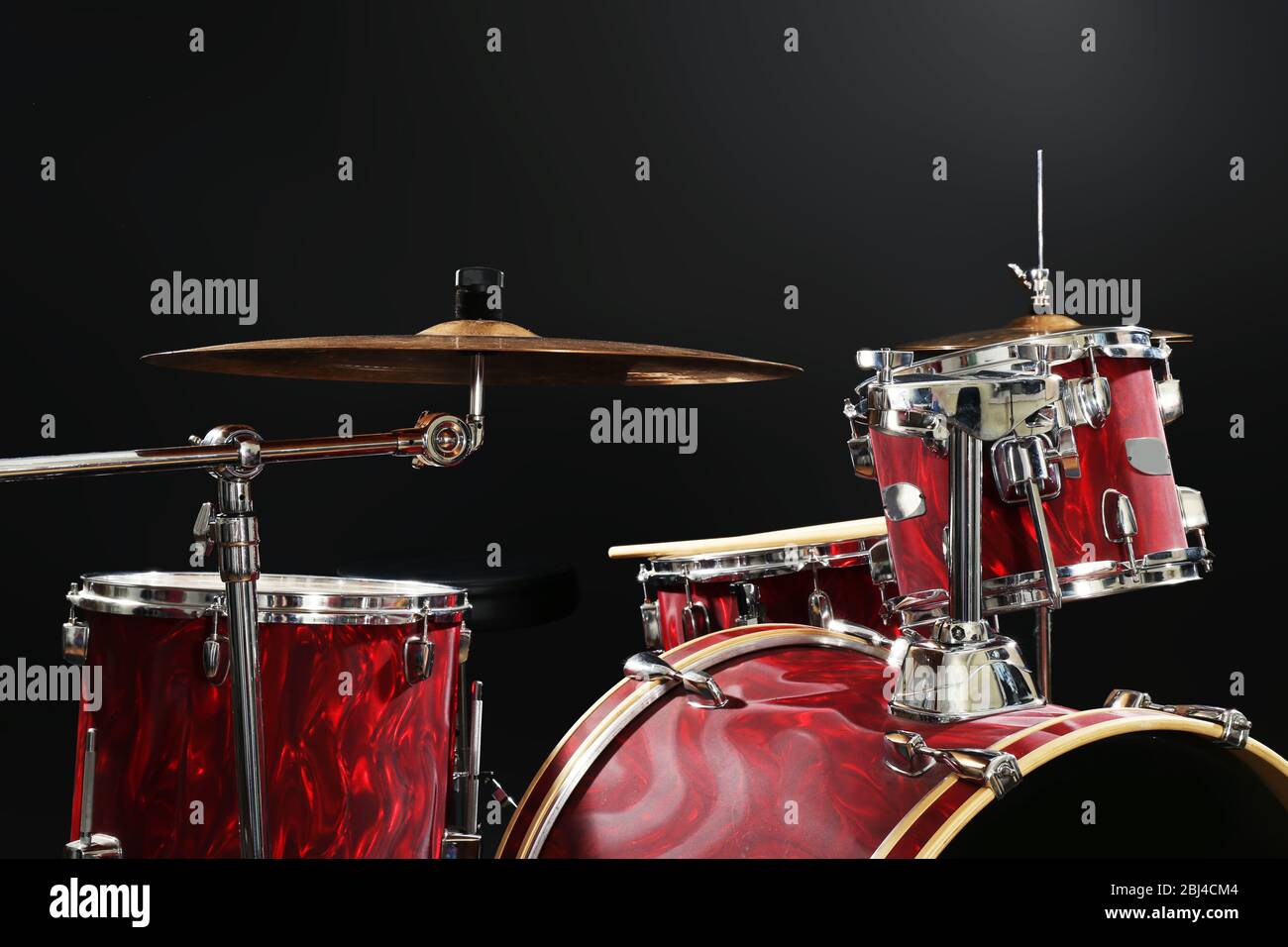 Drum set on a stage Stock Photo - Alamy