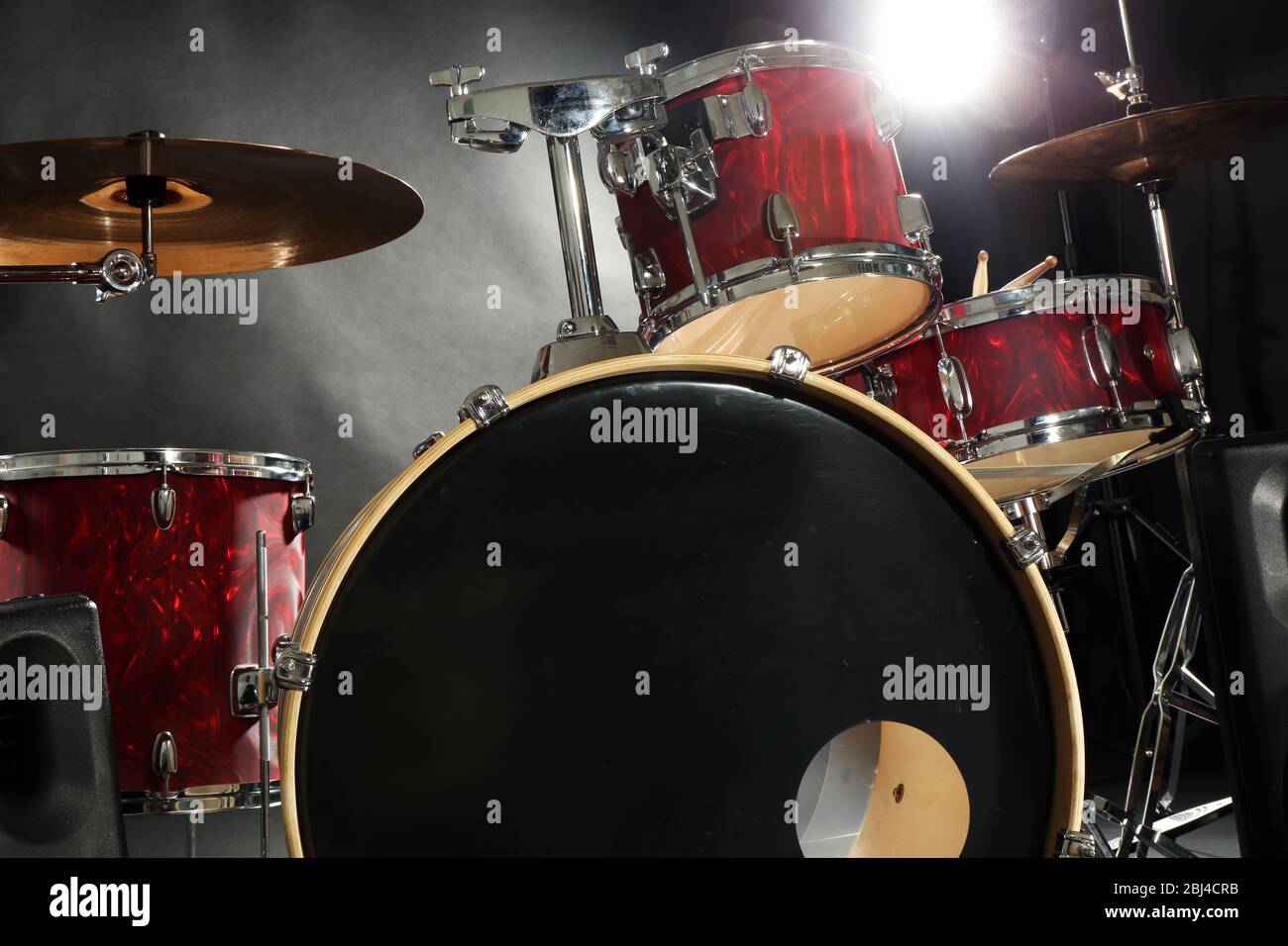 Drum set on a stage Stock Photo - Alamy