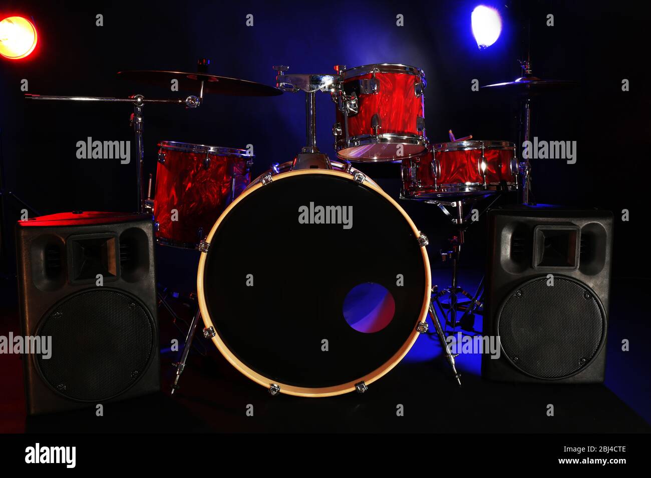 Drum set on a stage Stock Photo - Alamy