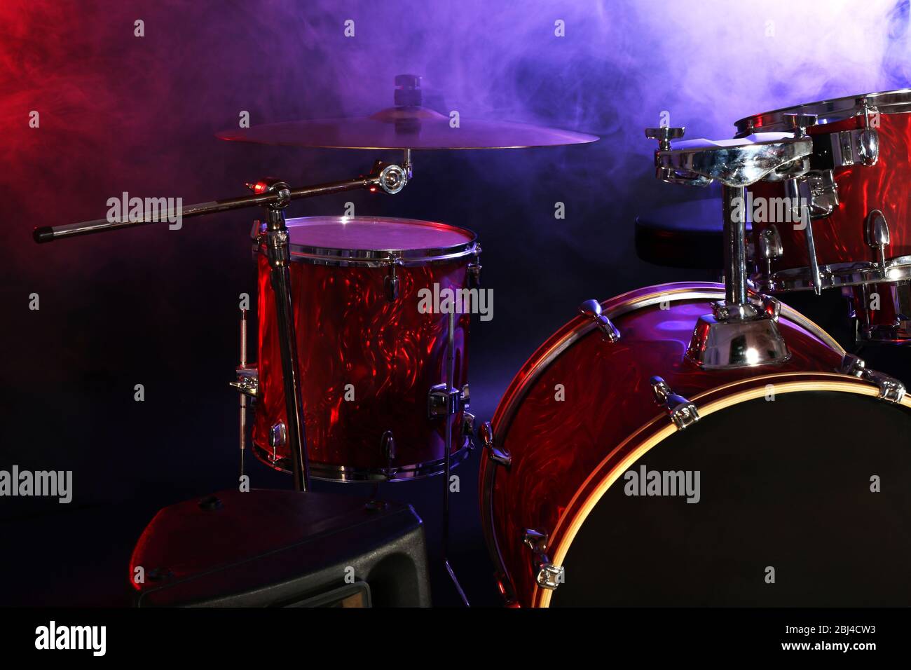 Drum set on a stage Stock Photo - Alamy