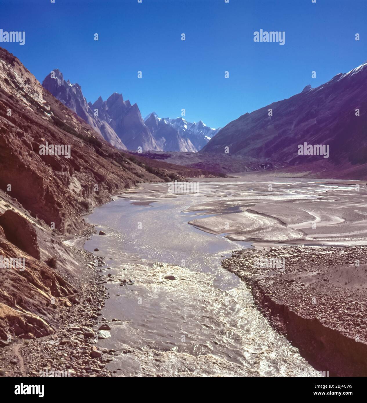 Pakistan, Northern Areas of the Karakoram Mountains. The Braldu Gorge ...
