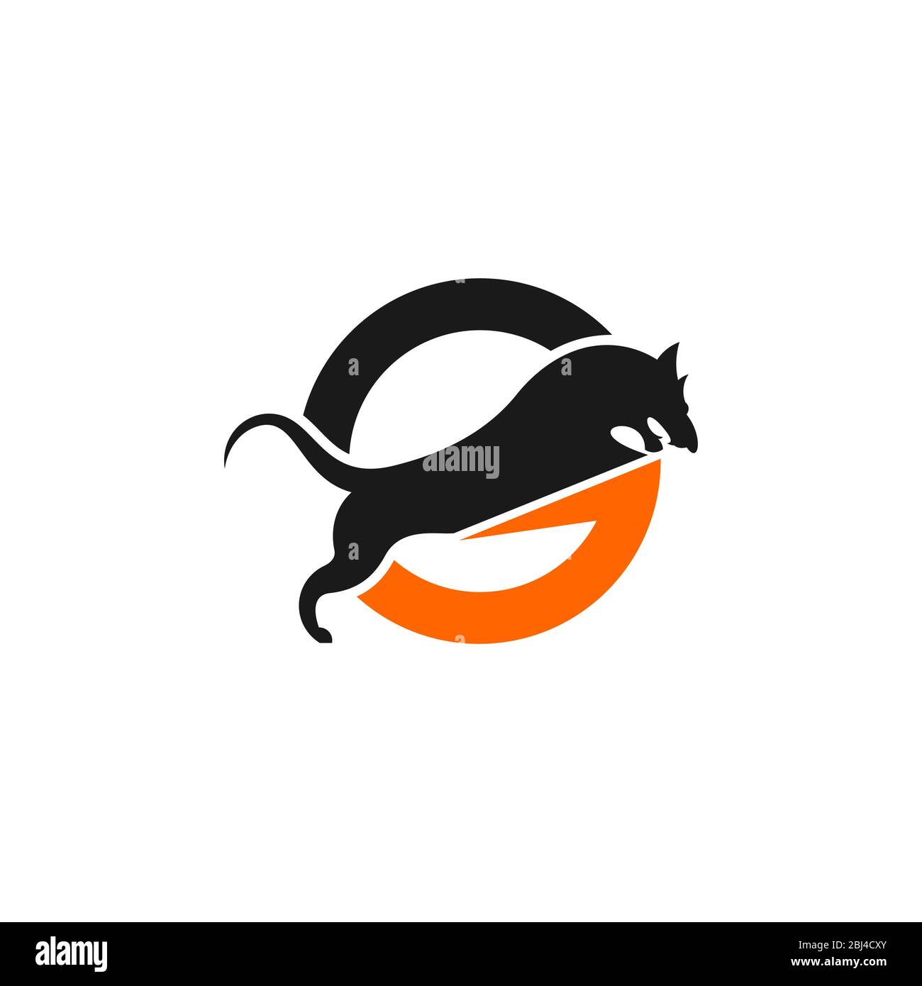 Wolf, initial letter G graphic logo design concept template, isolated ...