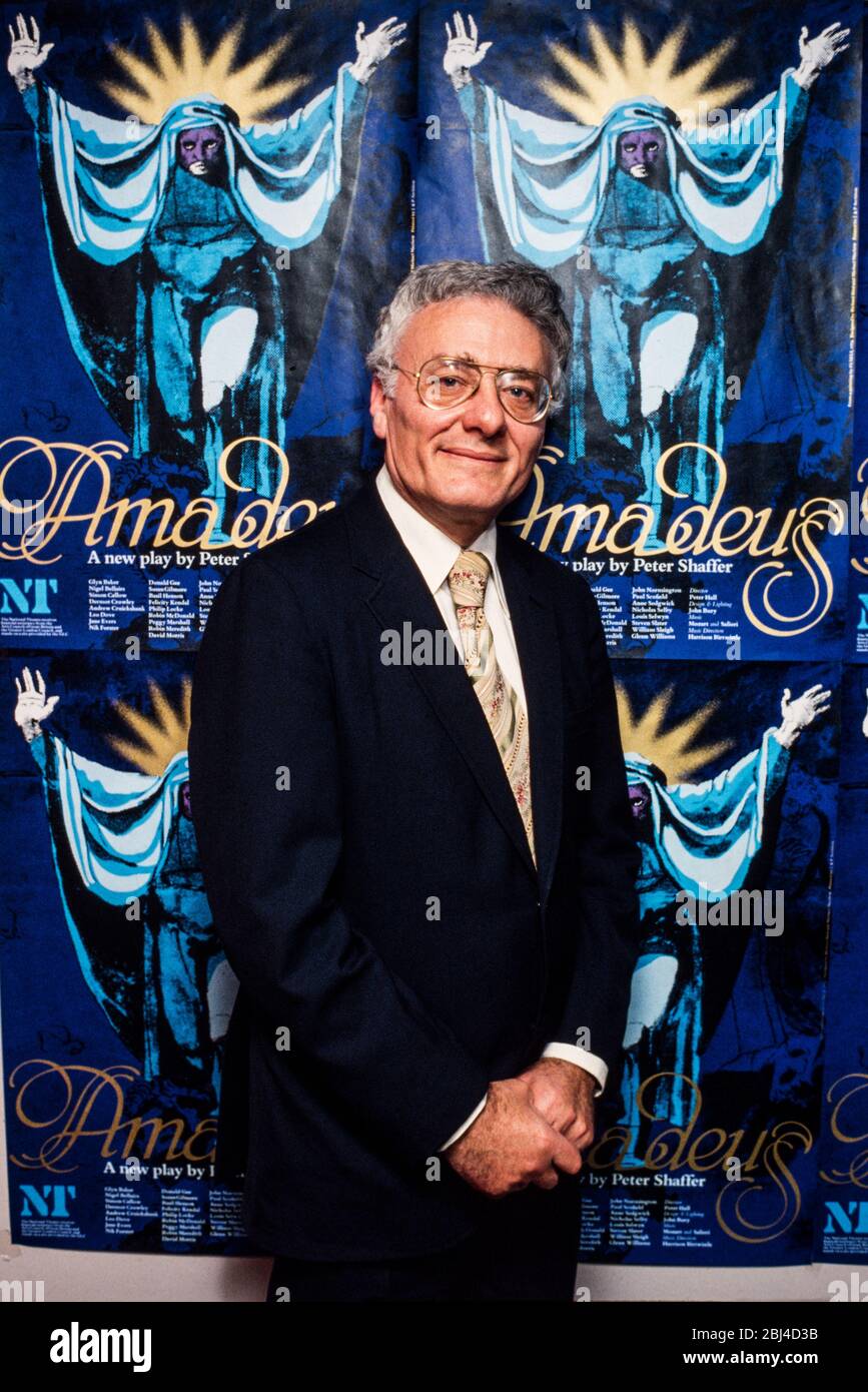 Peter Shaffer playwright opening night of his play Amadeus at the ...