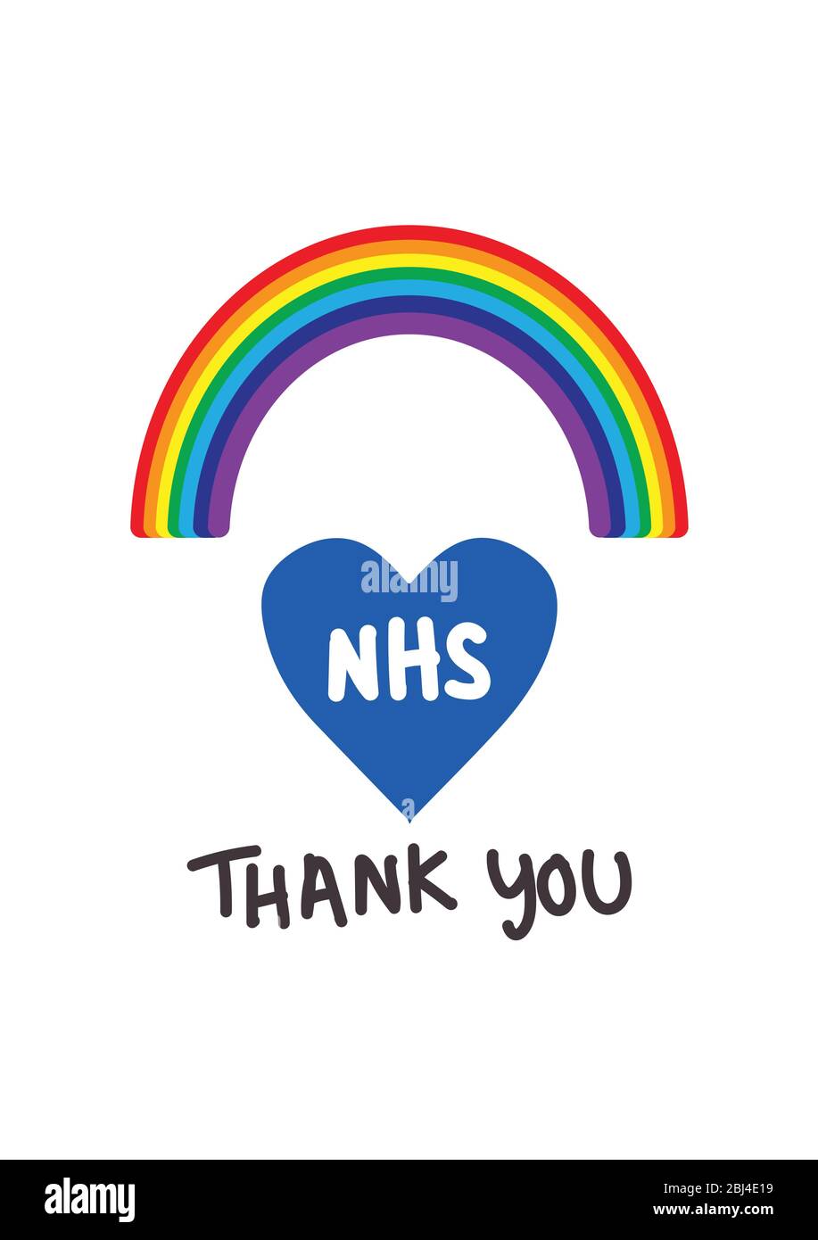 Thank you NHS rainbow vector during the 2020 Coronavirus pandemic Stock ...