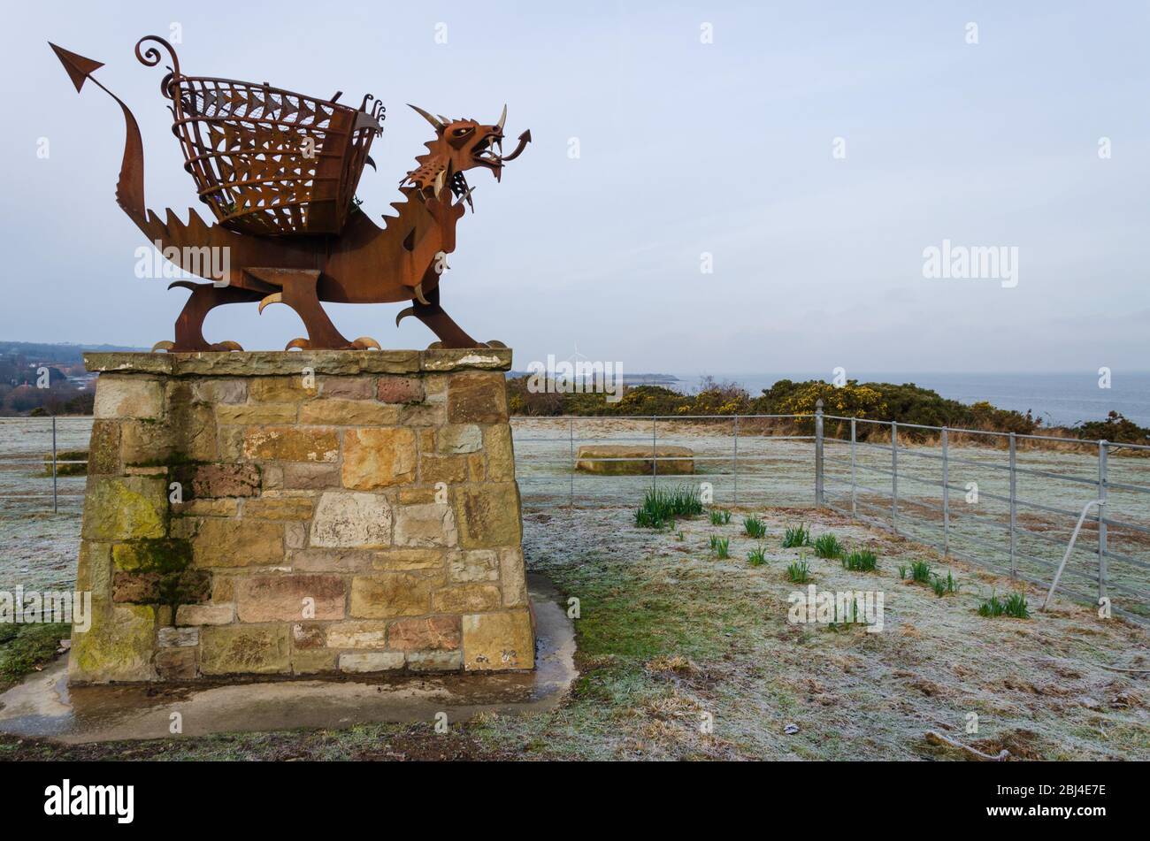 Bagillt, UK. 31 January 2019. Frost at the Bagillt Beacon, on the site ...