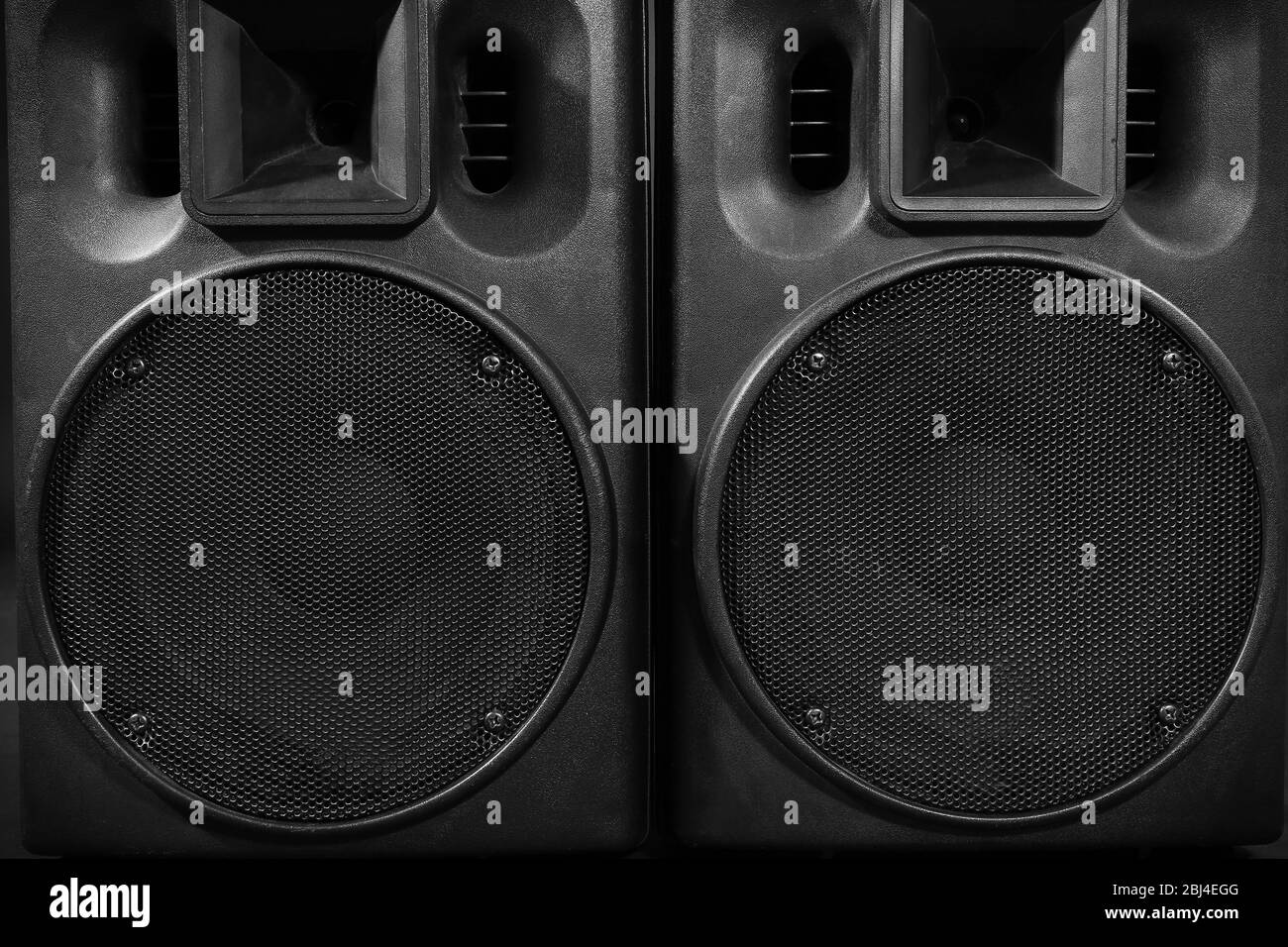 Big black loudspeakers, close up Stock Photo - Alamy