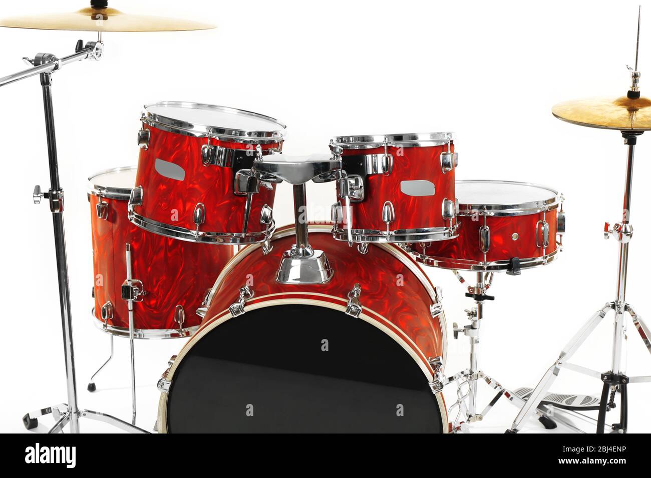 Set of red drums isolated on white background, close up Stock Photo - Alamy