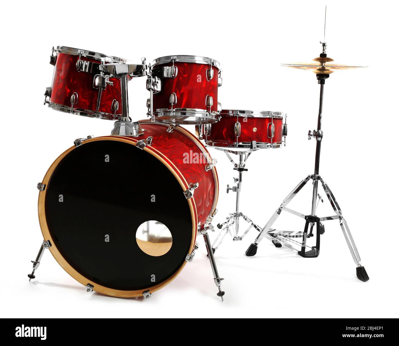 Set of red drums isolated on white background Stock Photo - Alamy