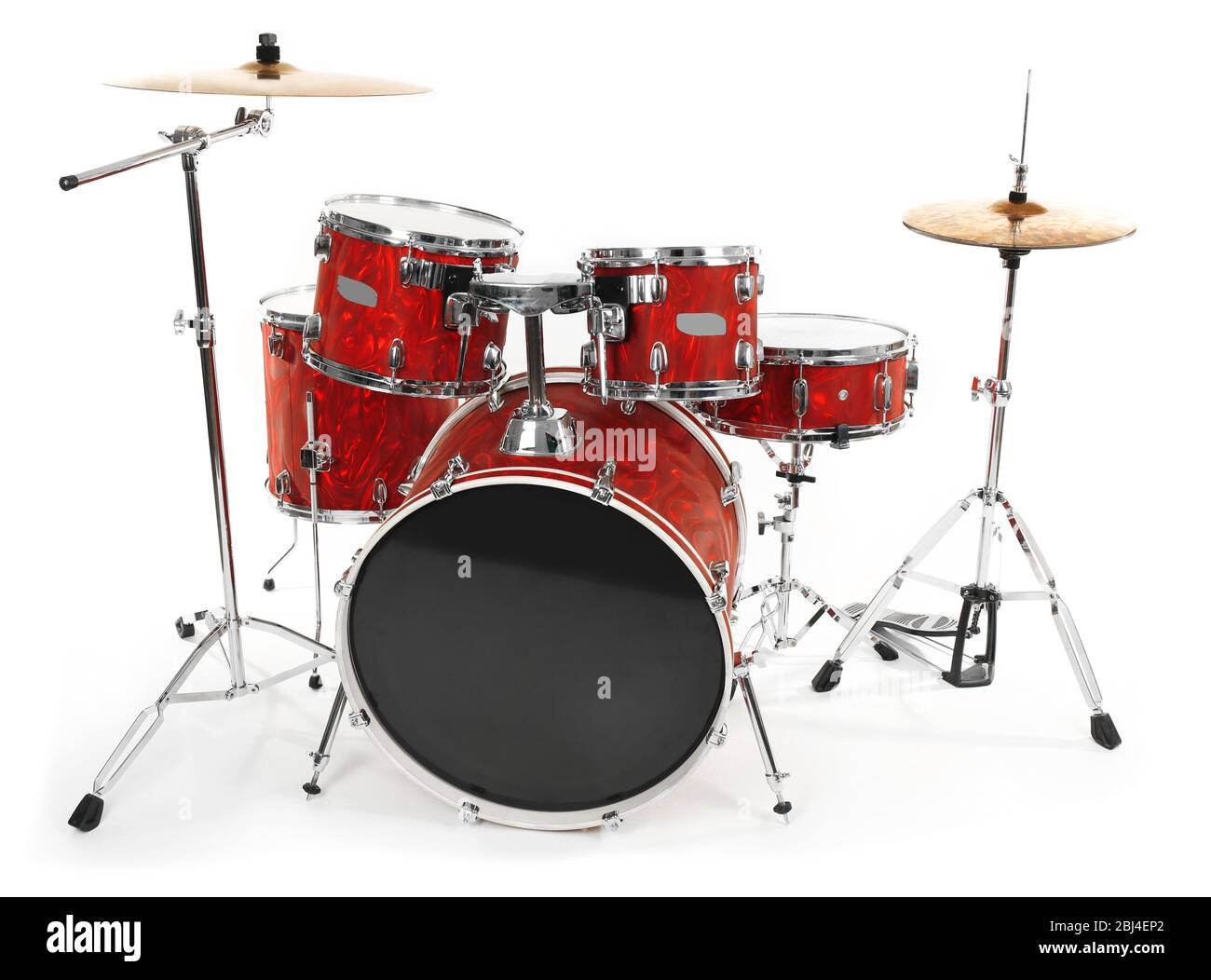 Set of red drums isolated on white background Stock Photo - Alamy