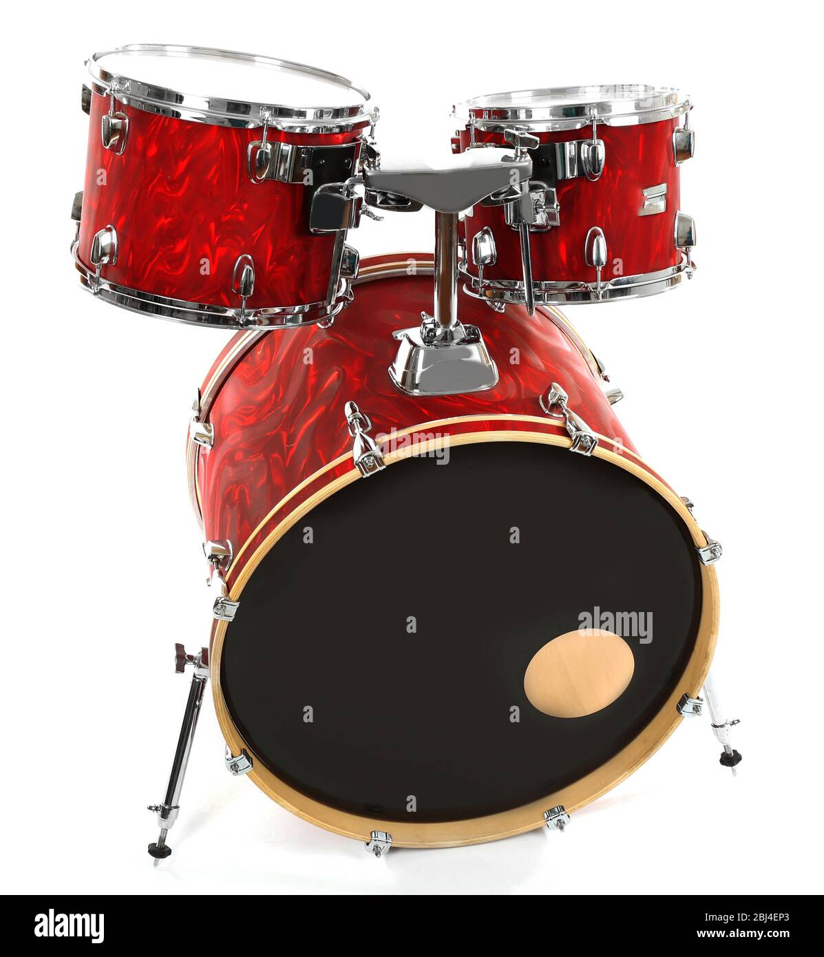 Set of red drums isolated on white background Stock Photo - Alamy