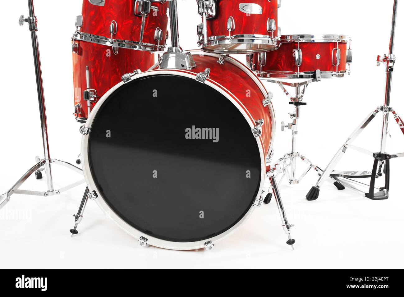 Set of red drums isolated on white background Stock Photo - Alamy