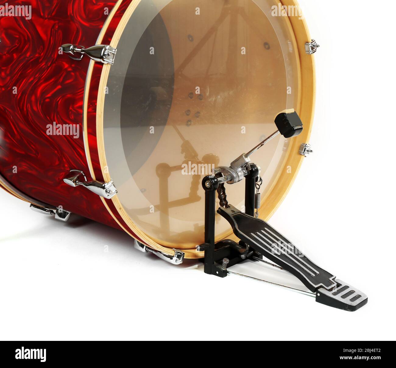 Set of red drums isolated on white background, close up Stock Photo - Alamy