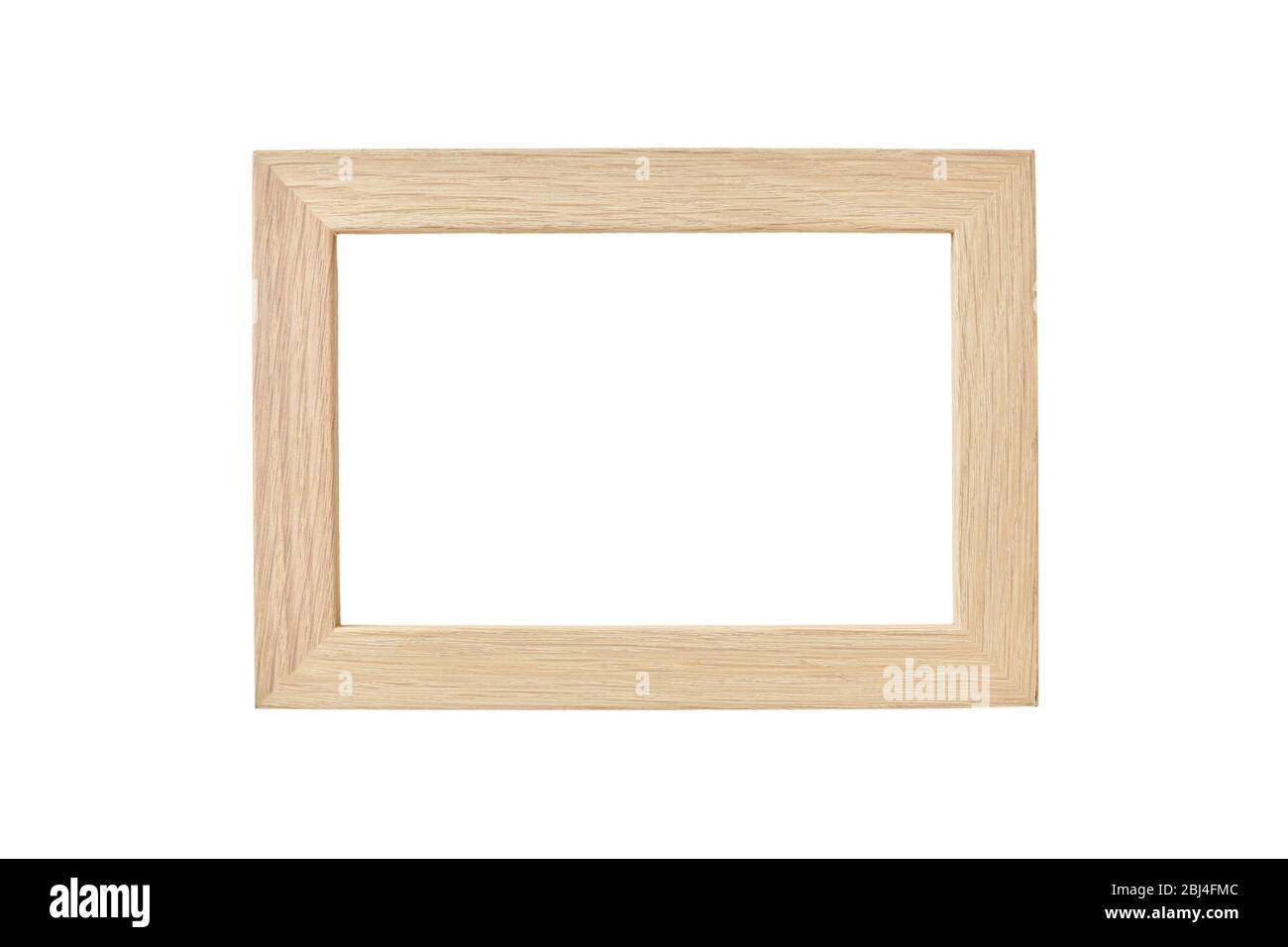 Empty rectangular wooden photo frame Isolated on white Stock Photo - Alamy