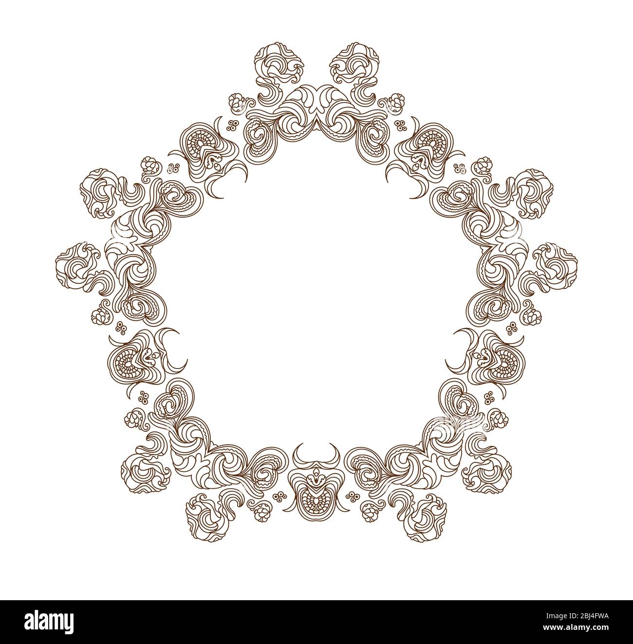 Ornamental vintage decoration. Round border design element Stock Photo ...