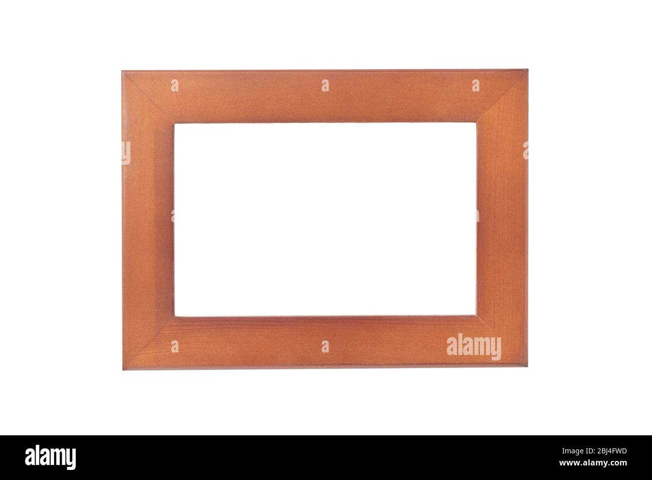 Empty rectangular wooden photo frame Isolated on white Stock Photo - Alamy
