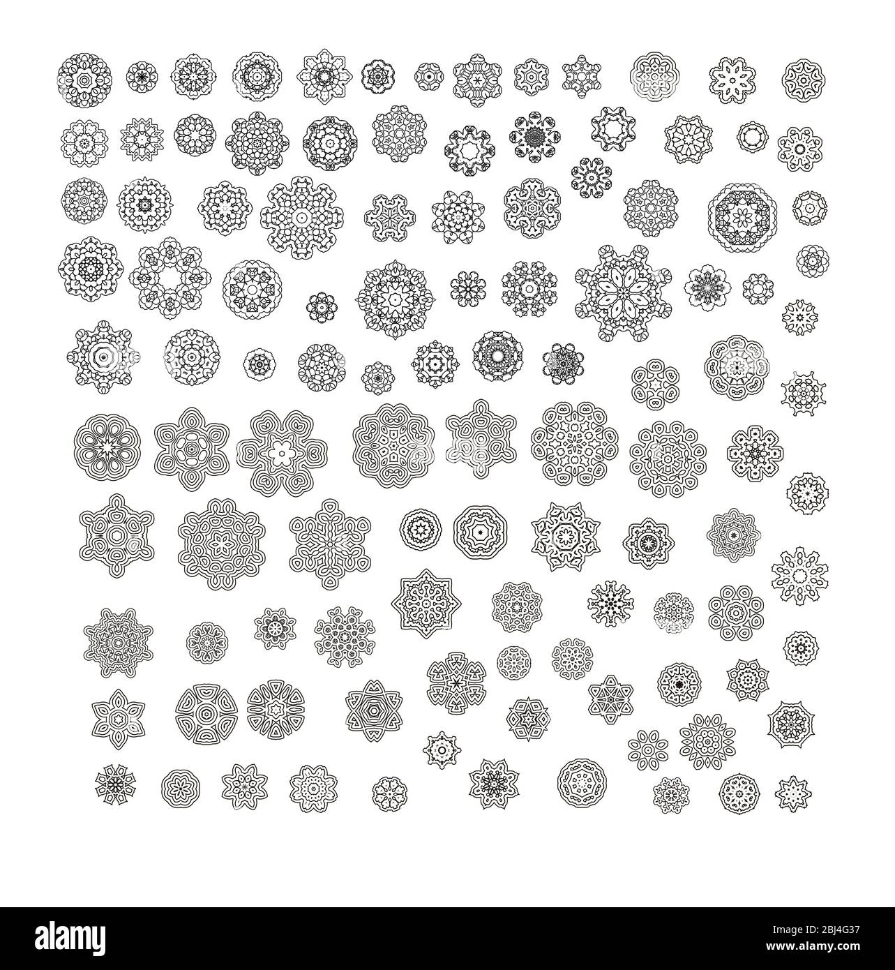 Vintage decorative elements.Circular pattern of traditional motifs and ...