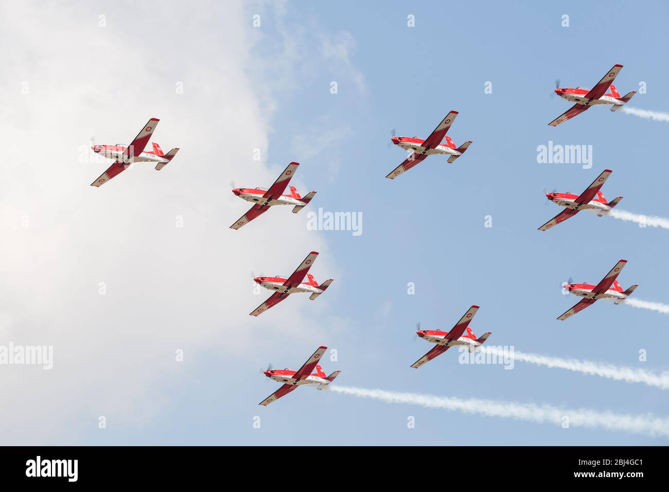 Swiss Air Force PC-7 Aerobatic display team Stock Photo - Alamy