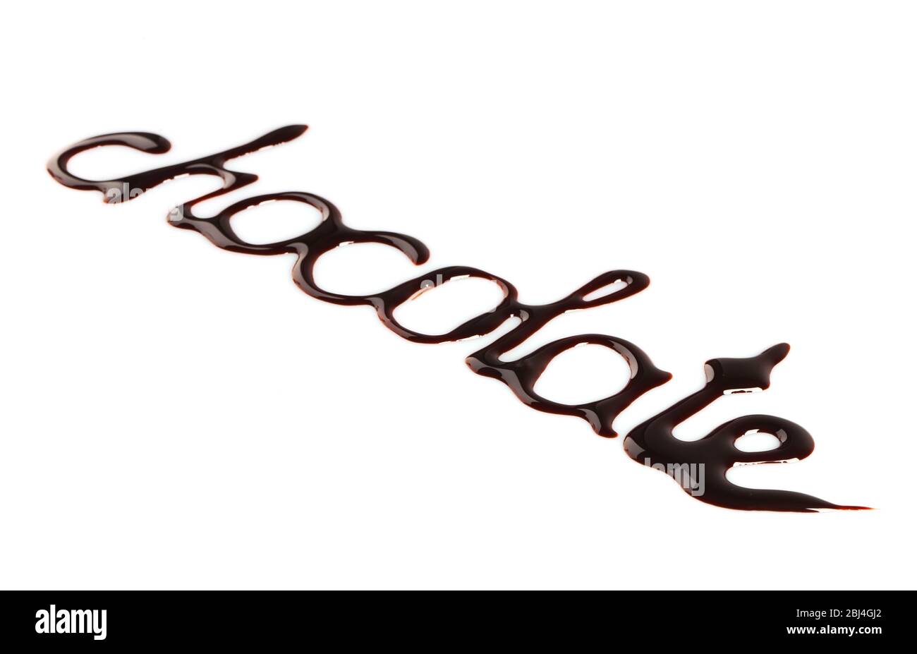Written word "chocolate", isolated on white Stock Photo - Alamy