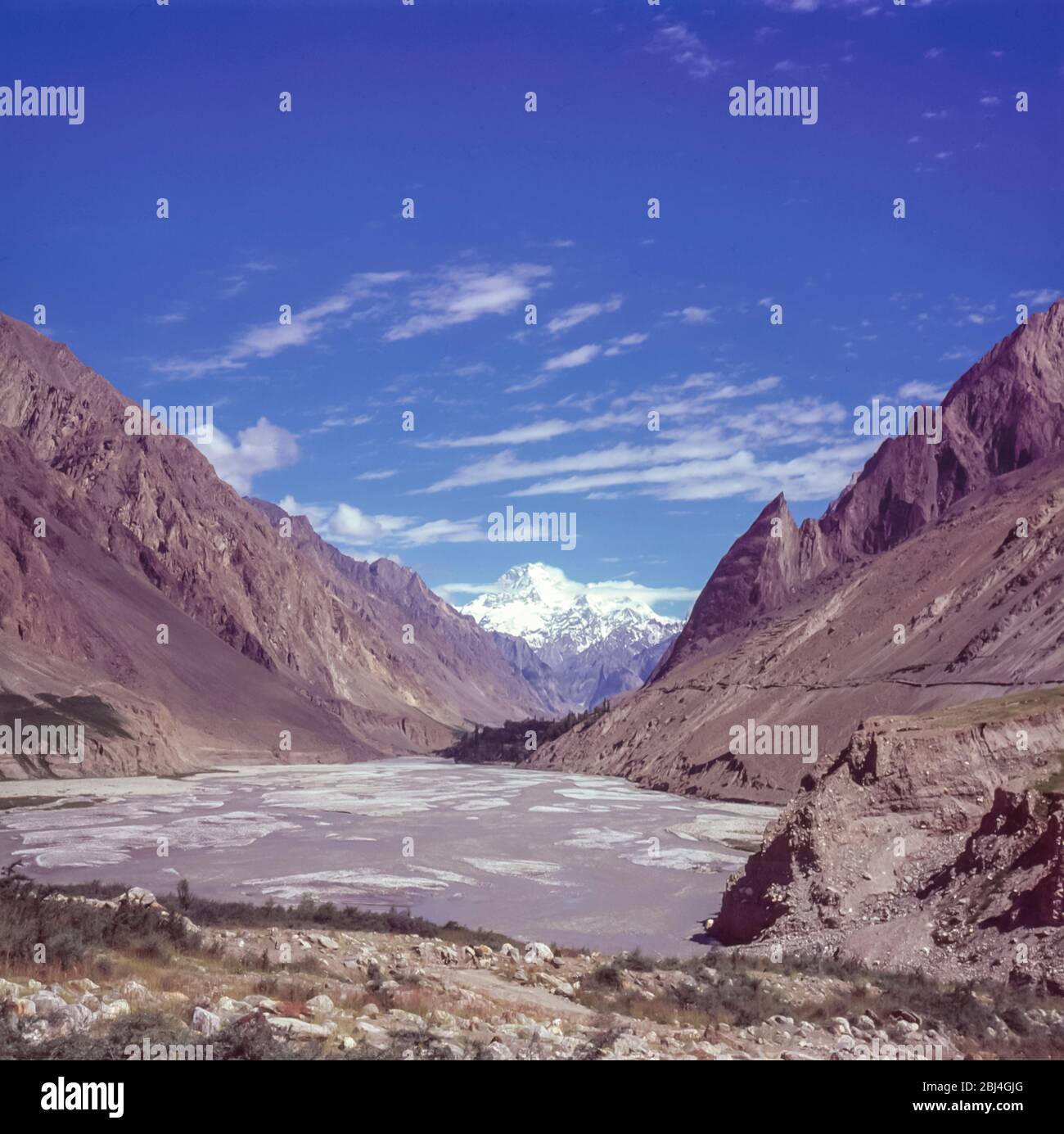 Pakistan, Northern Areas of the Karakoram Mountains. Masherbrum 7821m ...