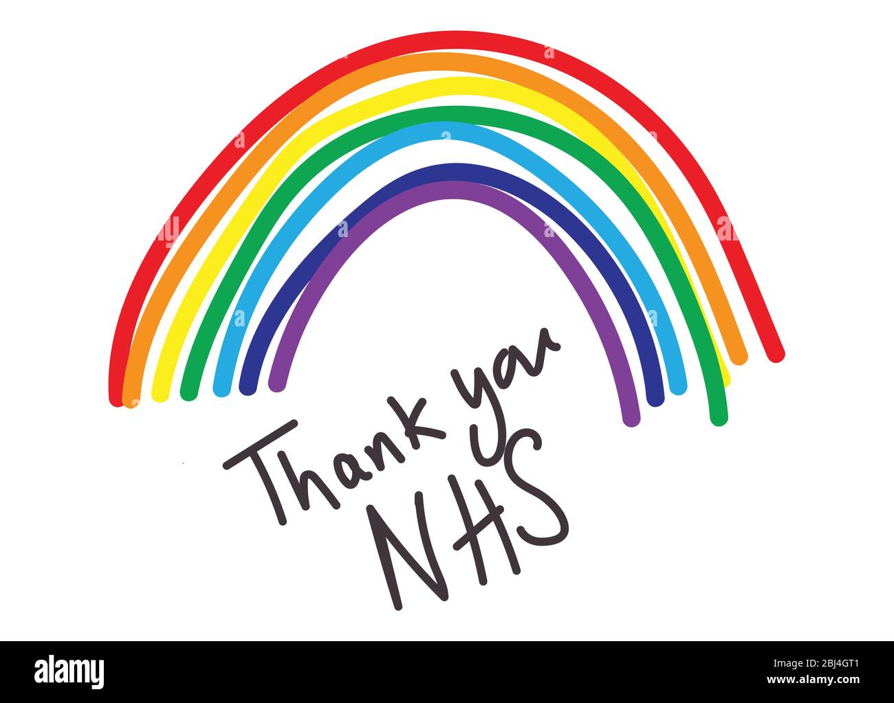Thank you NHS rainbow vector during the 2020 Coronavirus pandemic Stock ...