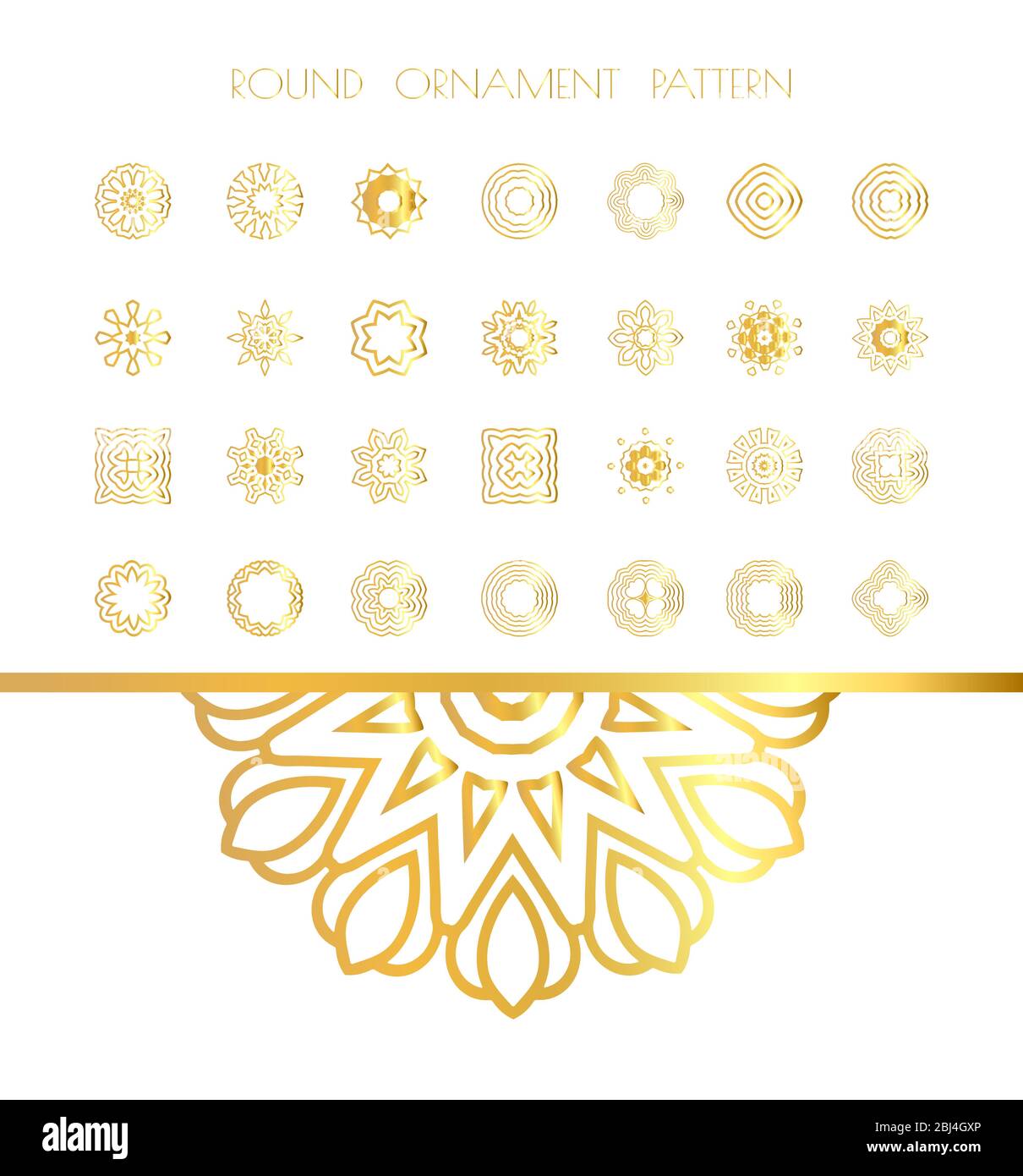 Traditional golden decor on white background. Oriental gold pattern ...