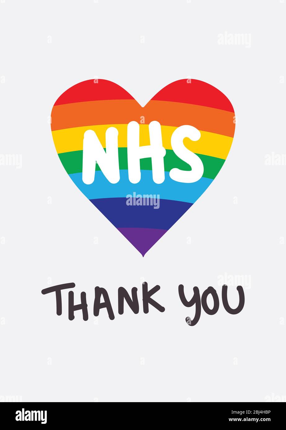 Thank you NHS rainbow vector during the 2020 Coronavirus pandemic Stock ...