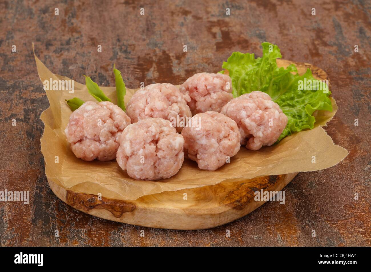 Homemade raw pork minced meatball ready for cooking Stock Photo - Alamy